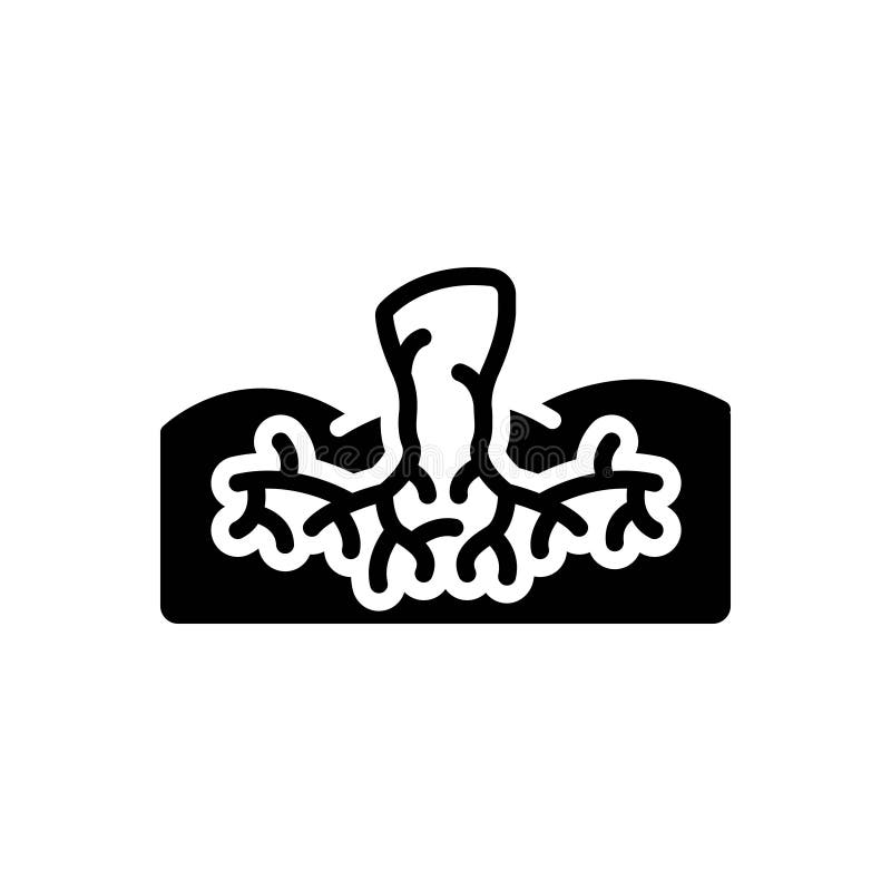 Black Solid Icon for Root, Nature and Foundation Stock Vector ...