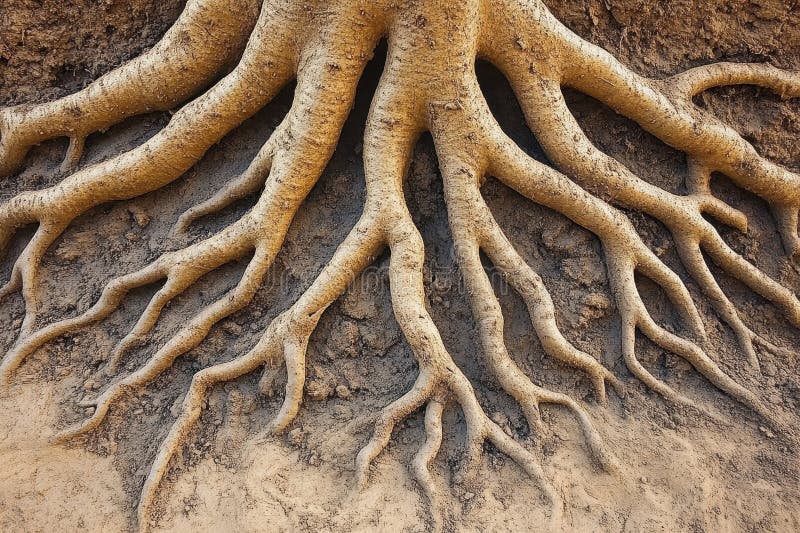 Root-like Patterns Intertwine with Straight Geometric Pathways ...