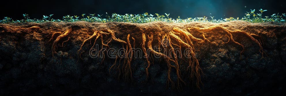 Root-like Patterns Intertwine with Straight Geometric Pathways ...