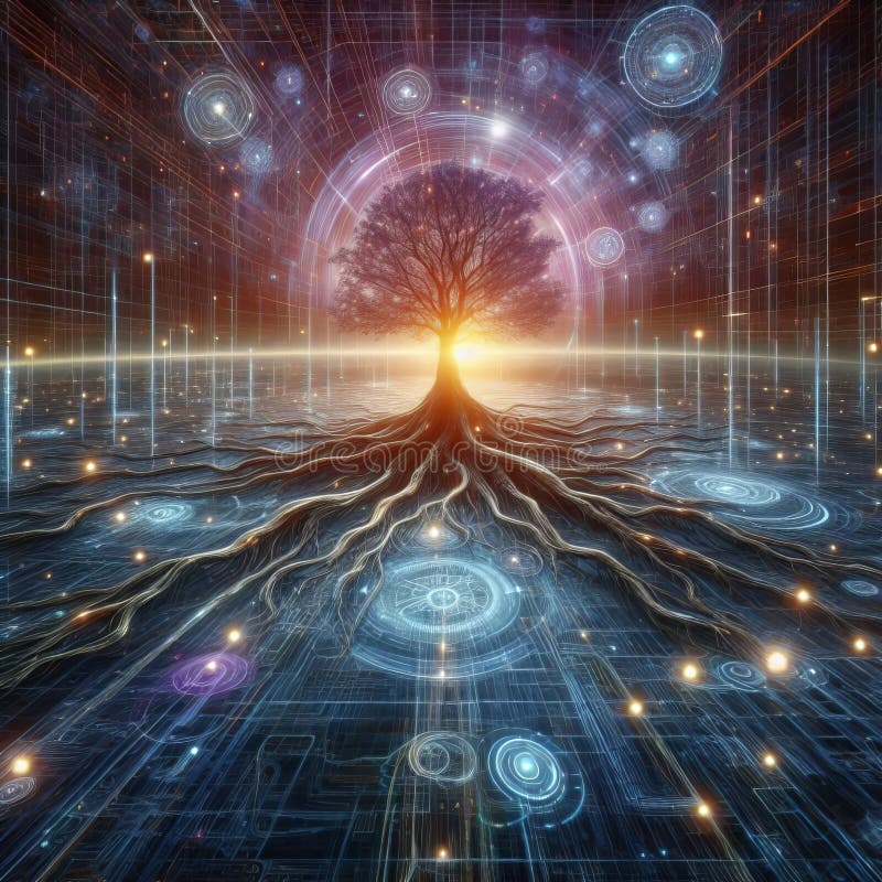 Root Network Rhapsody a Network of Interconnected Tree Roots Tha Stock ...