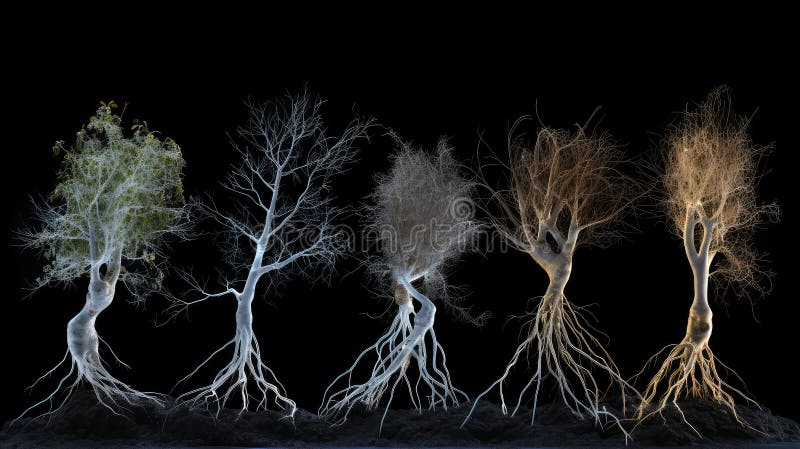 Root x-ray plants stock illustration. Illustration of highlights ...