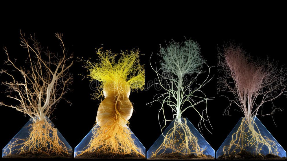 Root x-ray plants stock illustration. Illustration of system - 368835201