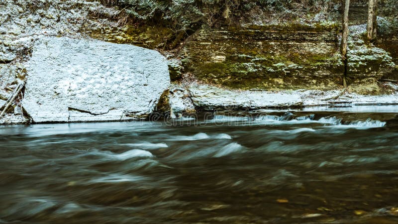 Root River in Root River Park Stock Photo - Image of wall, rapids ...
