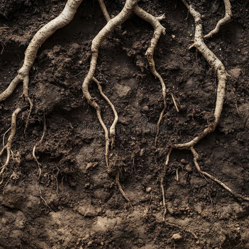 Root System of a Tree on the Ground. Seamless Pattern Stock ...
