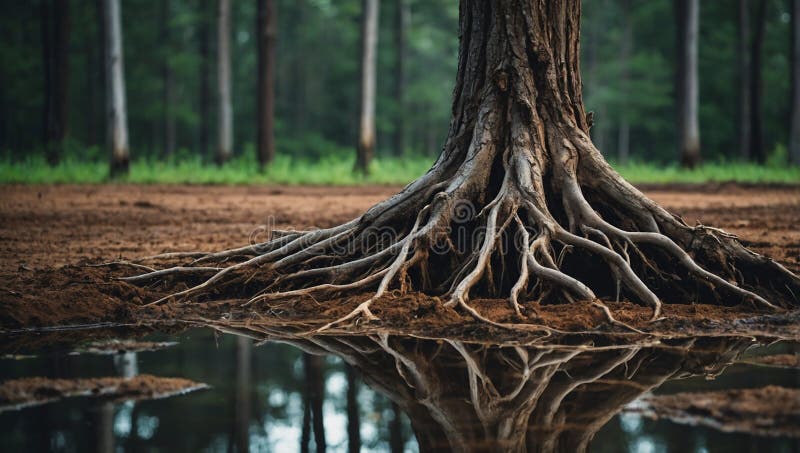 Root system of a tree stock illustration. Illustration of crisis ...