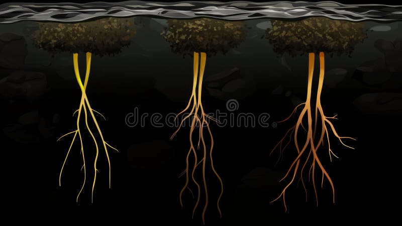 Types Root Systems of Plants. Taproot, Fibrous, Bulb and Tuber Root ...