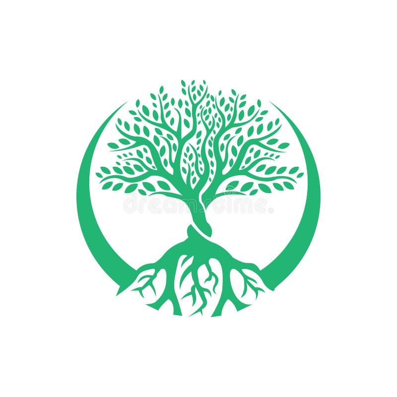 Root of the Tree Logo Illustration Simple Stock Vector - Illustration ...
