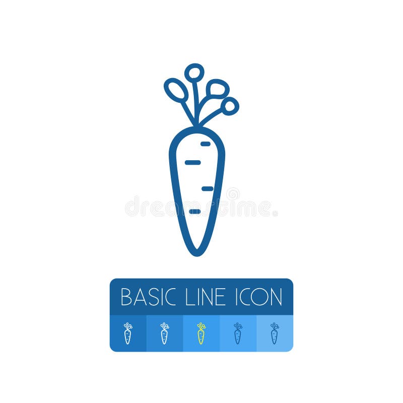 Root Vegetable Outline. Carrot Vector Element Can Be Used for Carrot ...