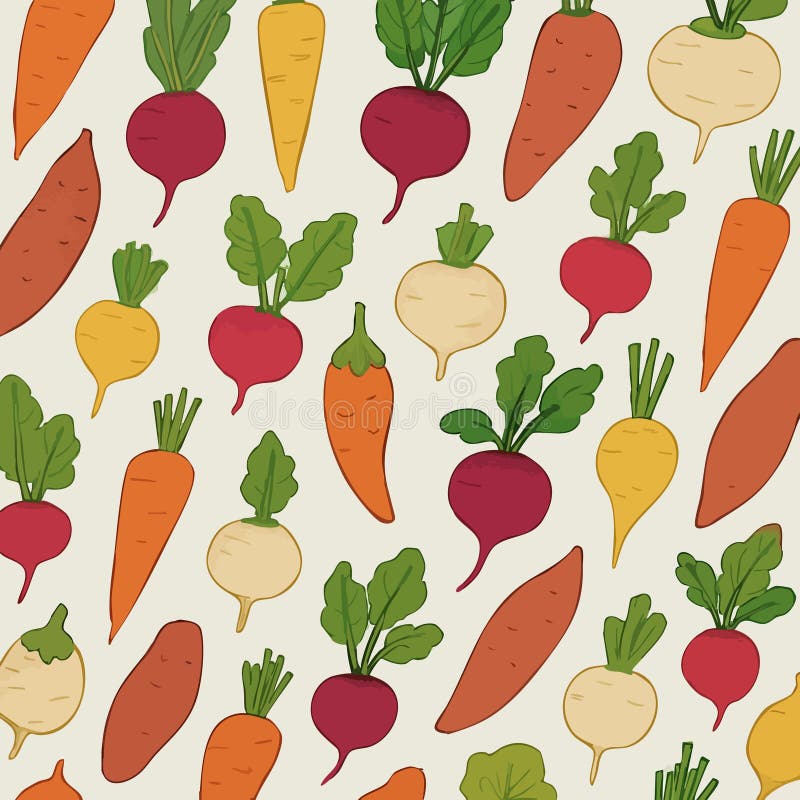 Root Vegetables Print Design in Vector Stock Vector - Illustration of ...