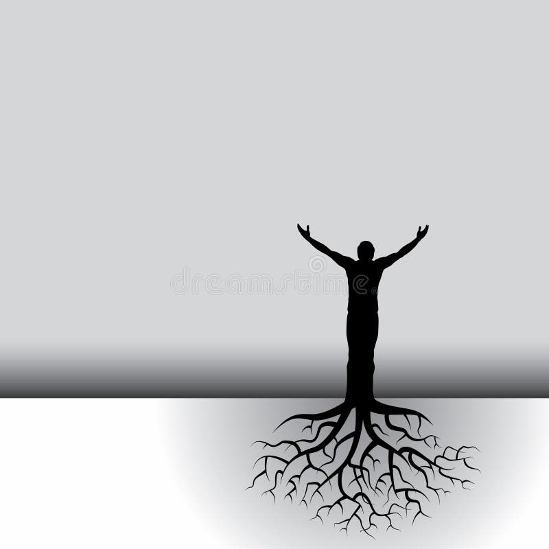 Rooted Man stock vector. Illustration of masculine, alone - 7572173