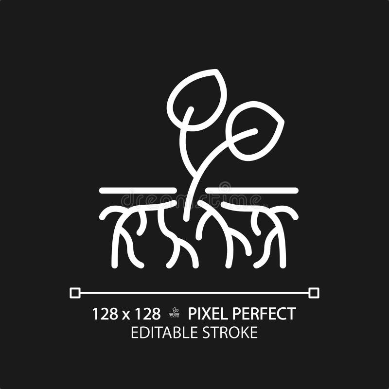 Rooting Plant Cutting White Linear Icon for Dark Theme Stock Vector ...