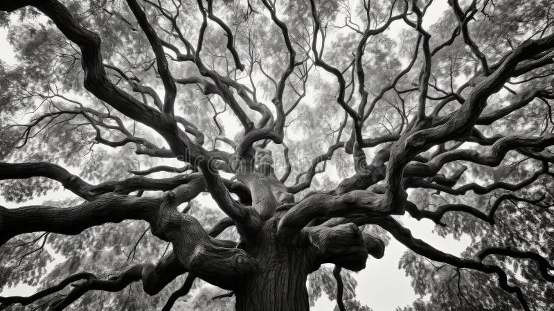 Roots Black and White Photo Oak Tree Stock Photo - Image of black ...