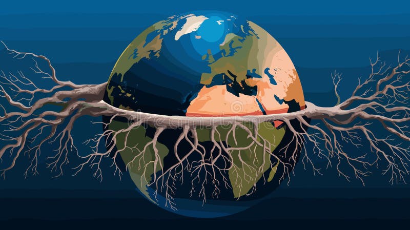 Roots of the Earth: a Visual Metaphor for Sustainability Stock Vector ...