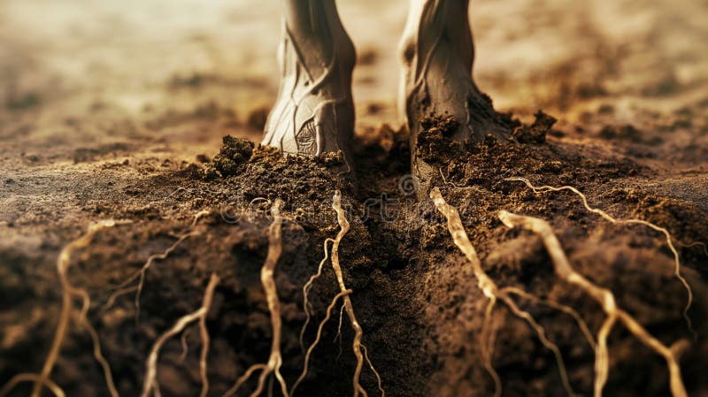 The Roots Grow from Humans Feet Stock Photo - Image of soil, dirt ...