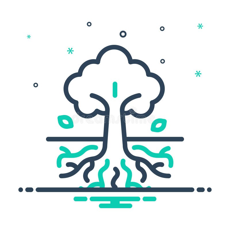 Mix Icon for Roots, Sprout and Botany Stock Illustration - Illustration ...