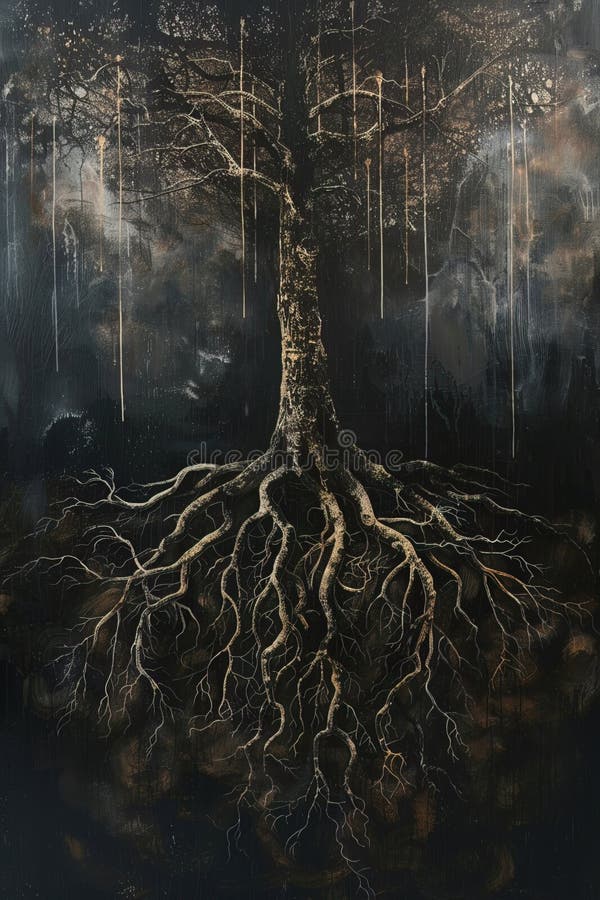 Roots Intertwined with the Foundations of the Earth Drawing Up the ...