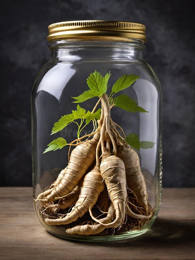Roots of a Jar with a Plant on a Black Background Stock Illustration ...