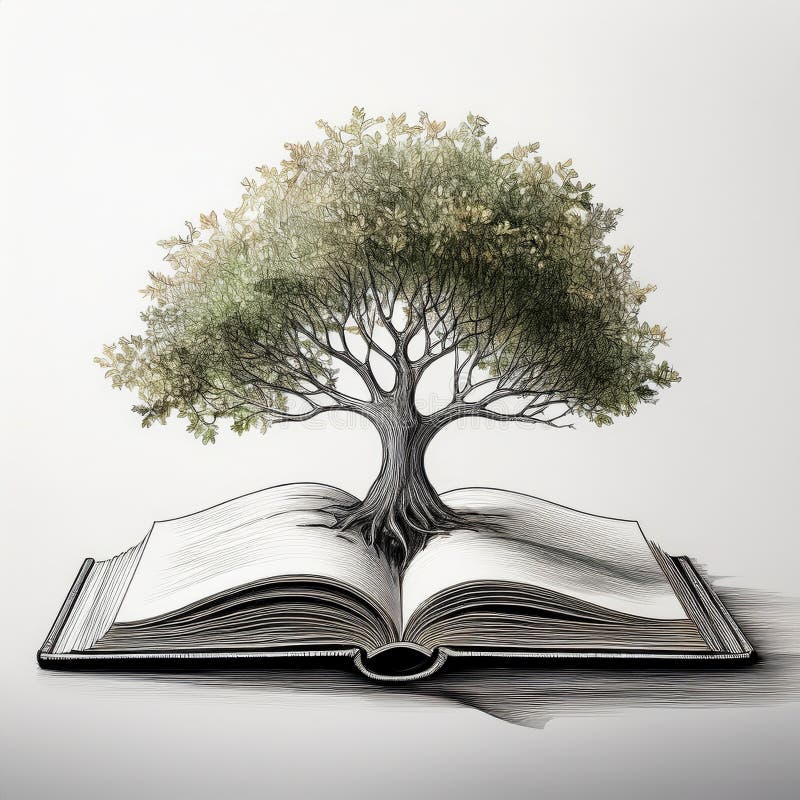 Roots of Learning Grow into Green Tree Stock Illustration ...