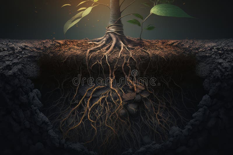 Roots of a Tree. AI Generated. Generative Ai Stock Illustration ...