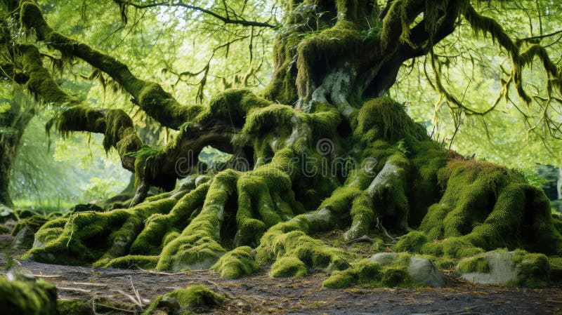 Roots tree base stock illustration. Illustration of lush - 368723225