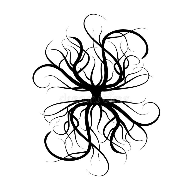 Tree Vector Design Cartoon Illustration Abstract Design Silhouette ...