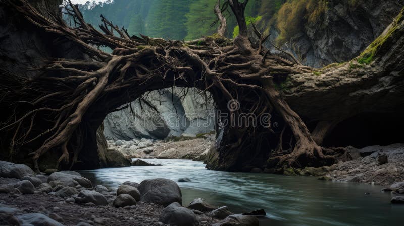 Roots tree end stock illustration. Illustration of anchored - 369166485