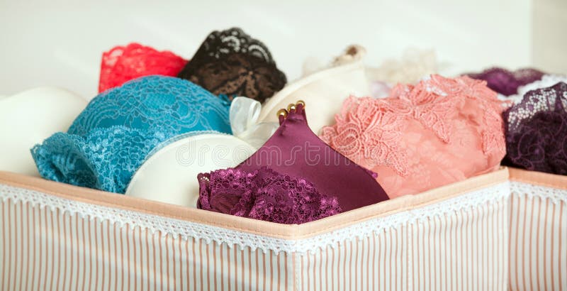 Ropa Interior De Encaje Hermosa En Un Guardarropa Imagen de archivo ...