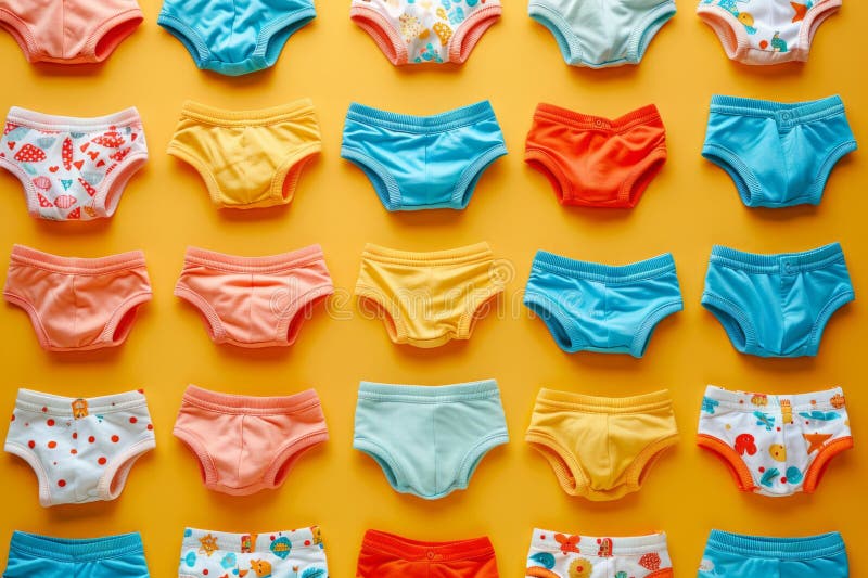 Ropa Interior Para Niños Con Fondo Amarillo Foto de archivo - Imagen de ...