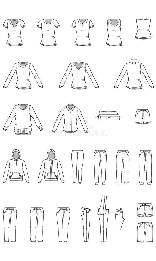 Ropa Para Mujer, Ejemplo De La Ropa, Vector Ilustración del Vector ...