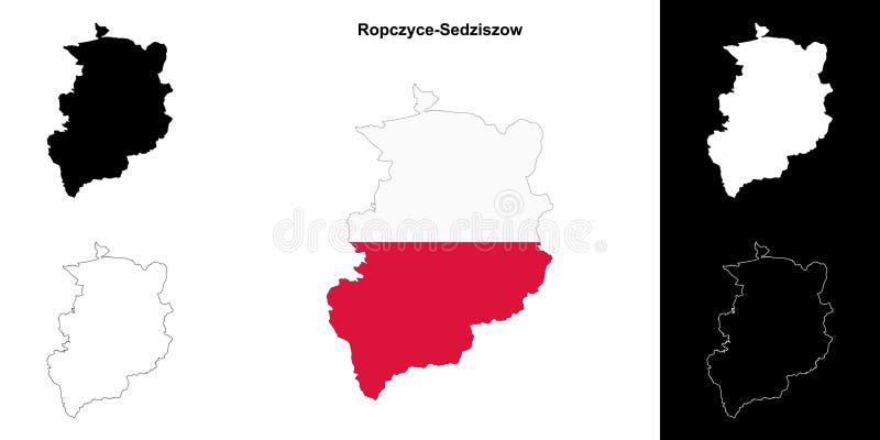 Ropczyce-Sedziszow Outline Map Stock Vector - Illustration of geography ...
