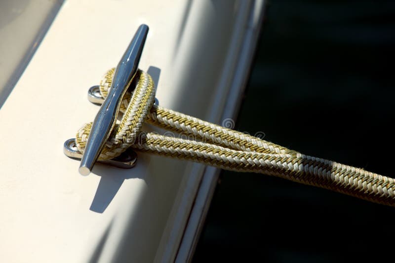 Detail Yacht Rope and Cleat Stock Image - Image of knot, moored: 864325