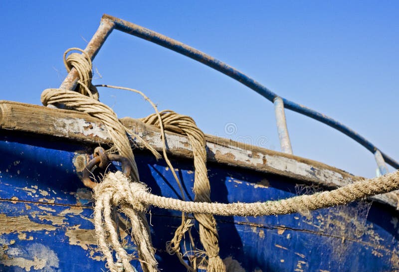 Rope on an abandoned wreck stock photo. Image of rope - 12415624