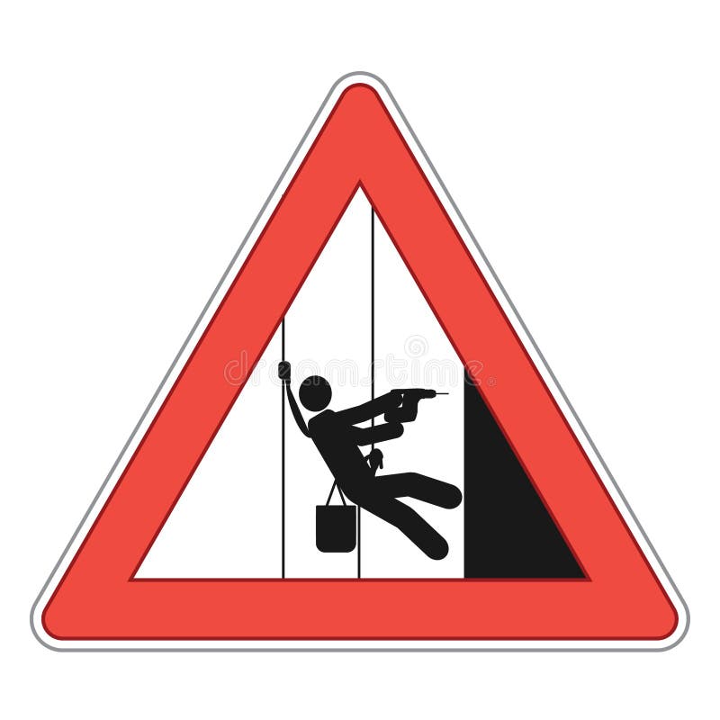 Rope access sign stock illustration. Illustration of project - 57221632