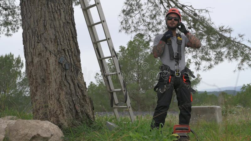 Rope Access Technician Putting on Protective Helmet Stock Footage ...