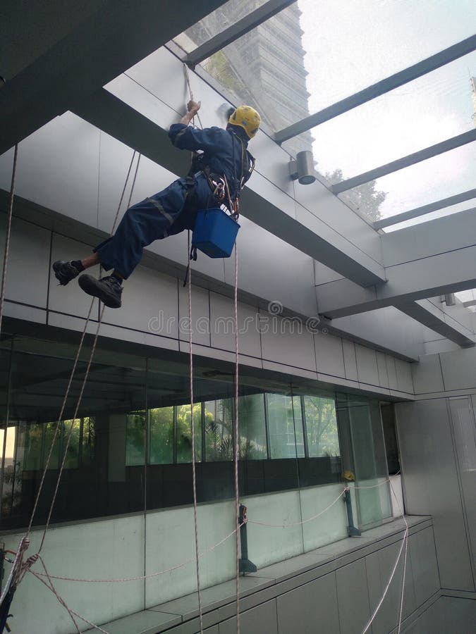 Rope Access is Work at Height Using the Rope Access Method Stock Photo ...