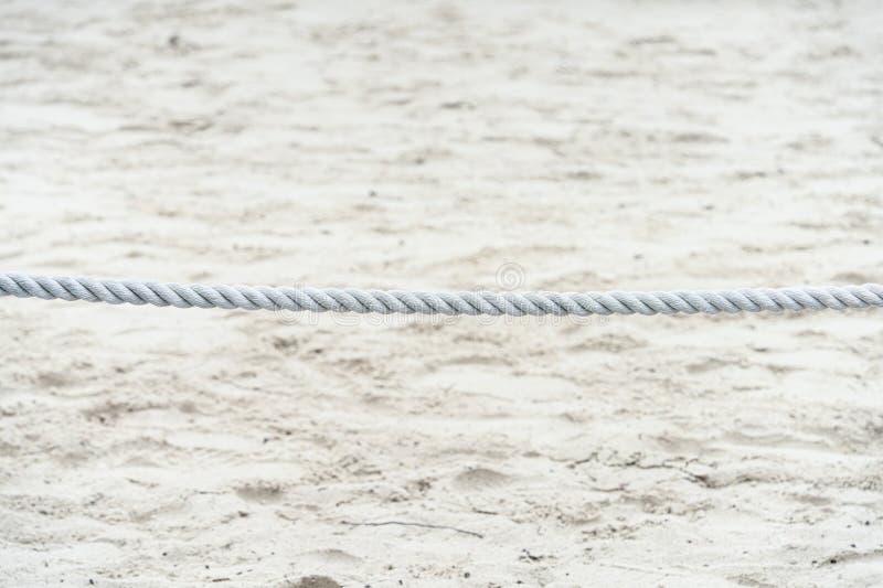 Rope Across White Sands Beach in Tropics Stock Image - Image of beach ...