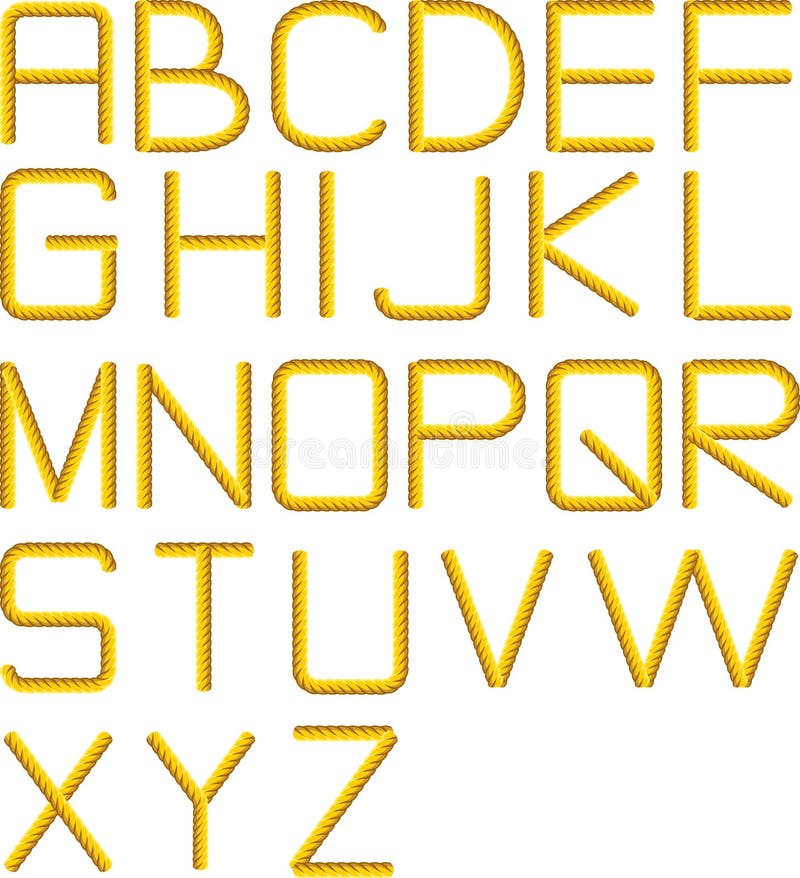Rope alphabet stock vector. Illustration of writing, letter - 21074777