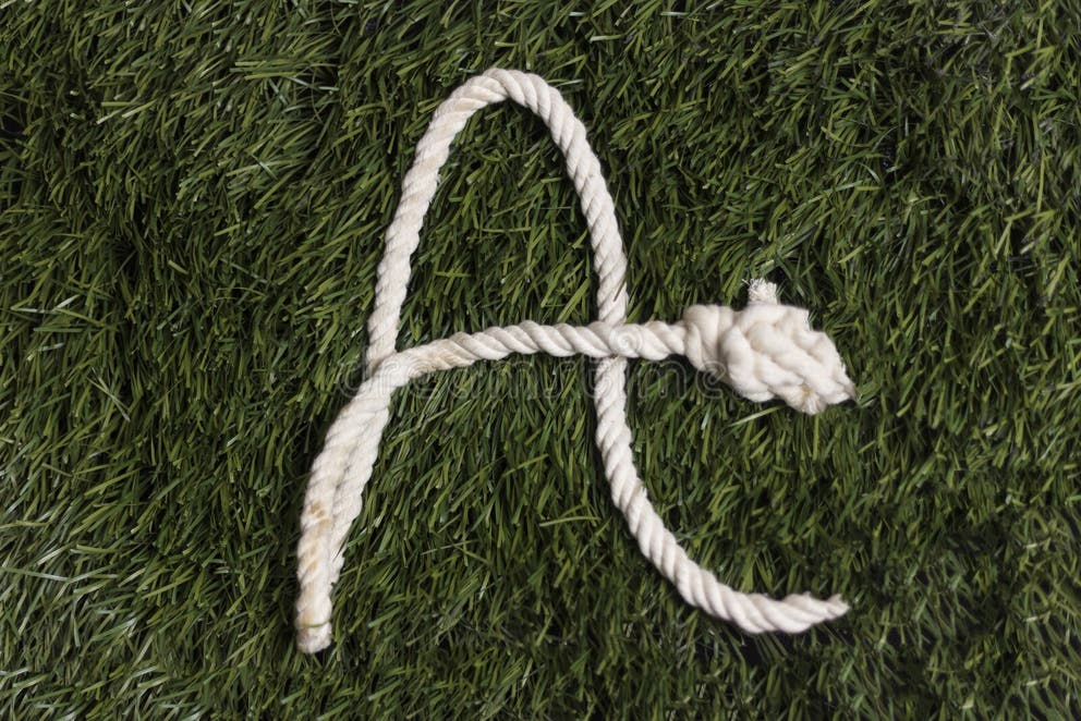 Rope Alphabet on Grass. Letter a Stock Photo - Image of character ...