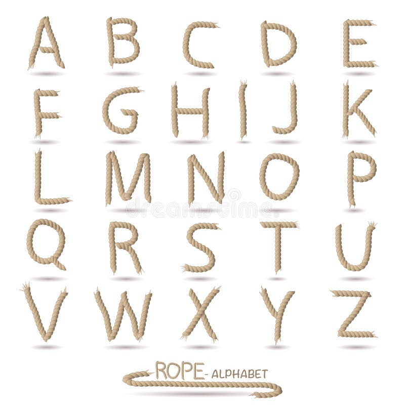 Rope alphabet stock vector. Illustration of writing, letter - 21074777