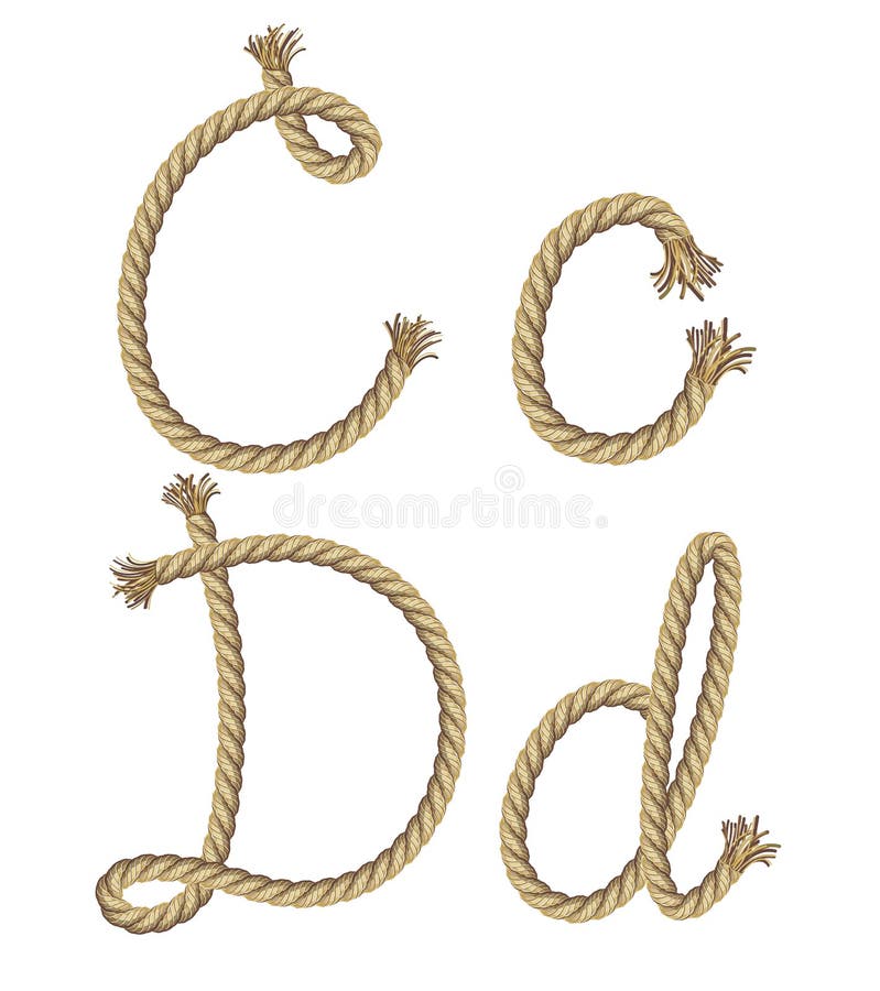 Rope alphabet vector font stock vector. Illustration of element - 105095253
