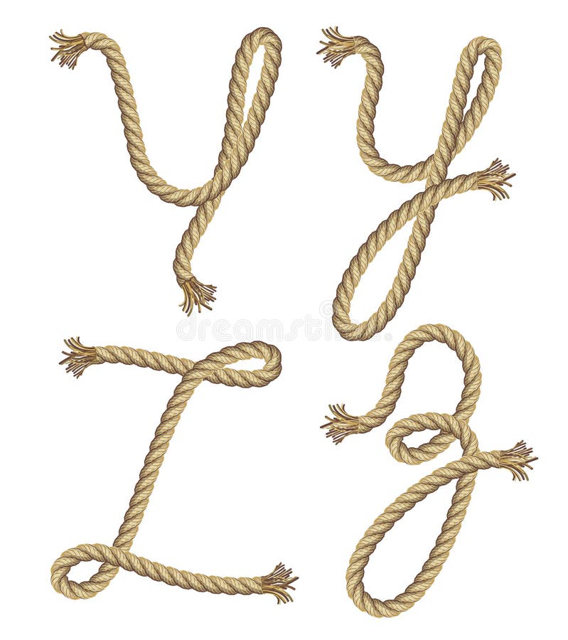 Rope alphabet stock vector. Illustration of writing, letter - 21074777