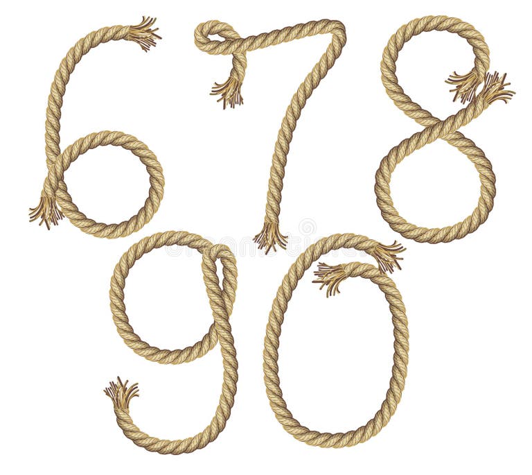 Rope alphabet number. stock vector. Illustration of language - 38945650