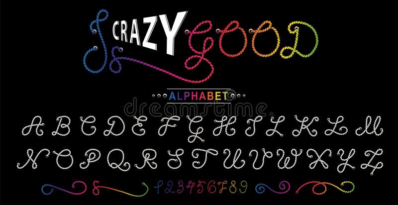 Rope Alphabet. Vector Font. Creative Alphabet. Exclusive Letters ...