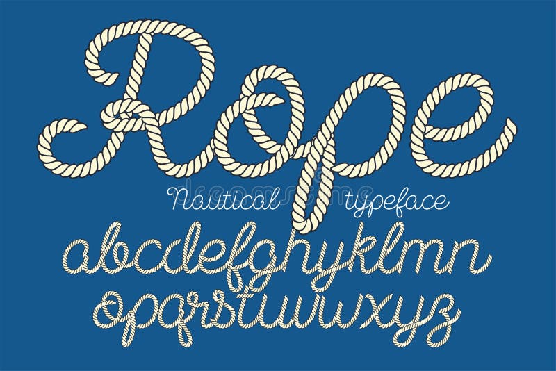 Rope alphabet vector font stock vector. Illustration of element - 105095253
