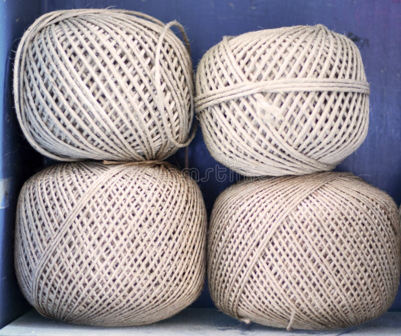 Ball Wire of Strong White Rope. it`s in the Shelf. Stock Image - Image ...