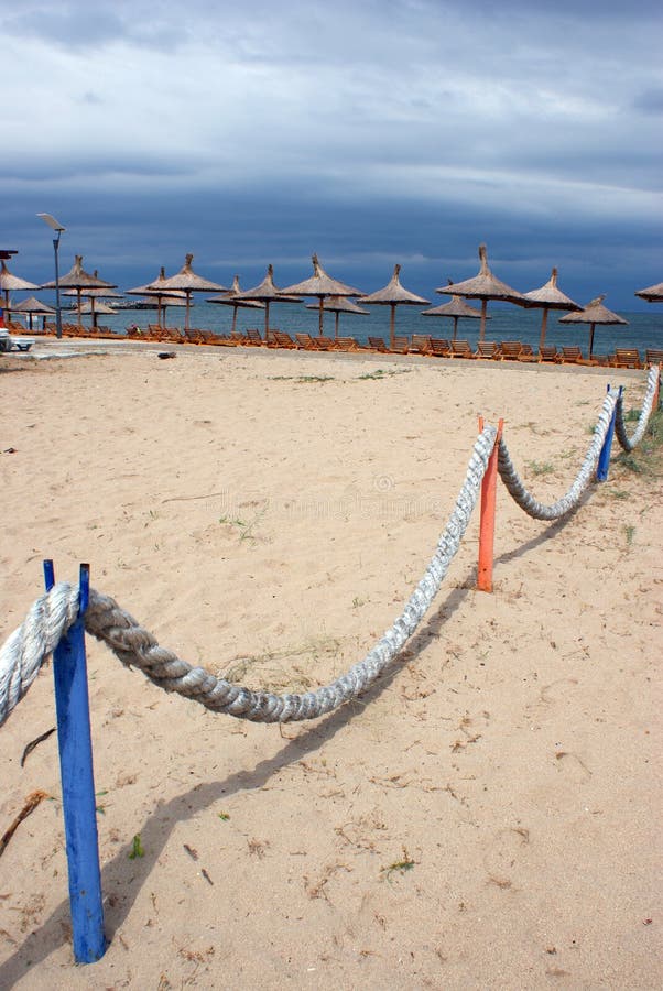Rope on the Beach To Enclose a Permitted Swimming Spot Stock Image ...
