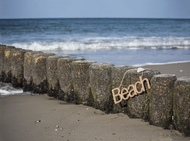 Rope Beach Sign Hanging stock image. Image of copy, tide - 133949161