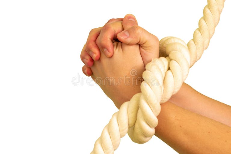 Rope Binding man`s Hands editorial photography. Image of stuck - 132797592