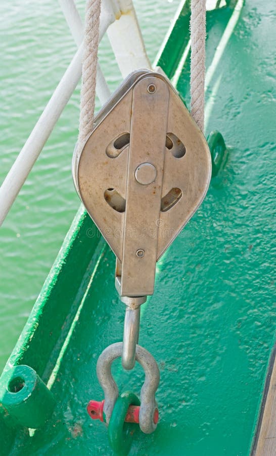 Rope on block stock image. Image of steel, strength - 132522403