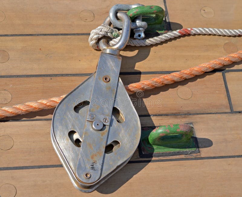 Rope on blocks stock photo. Image of strength, bright - 95576370